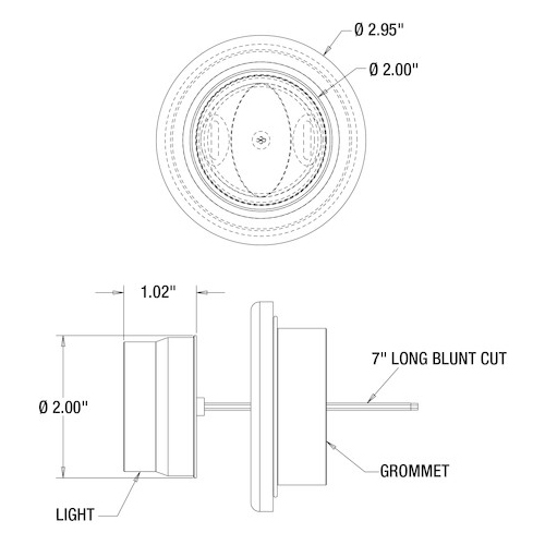 Buyers Light 2.0" Rd Marker-Strobe Amber - 5622002