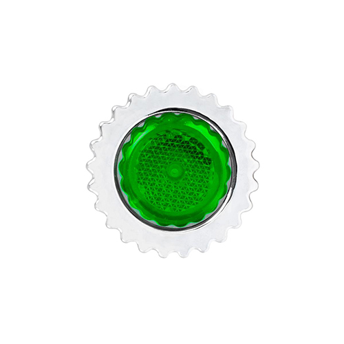 Grand General Chrome Plastic 33Mm X 4"H Screw-On Bullet Flat Cover With Gre