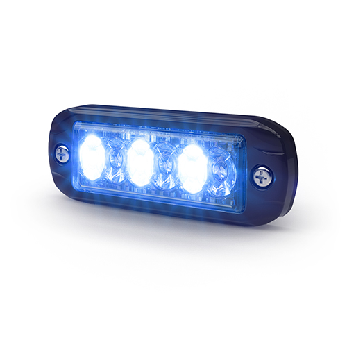 Code 3 Mega Thin Exterior Warning Light, 6 LED, 12-24V, Blue/White ...