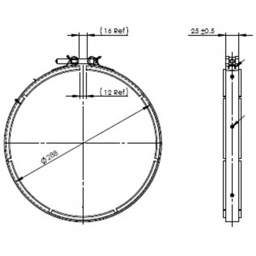 Dinex Exhaust Clamp, Detroit Diesel - 35818