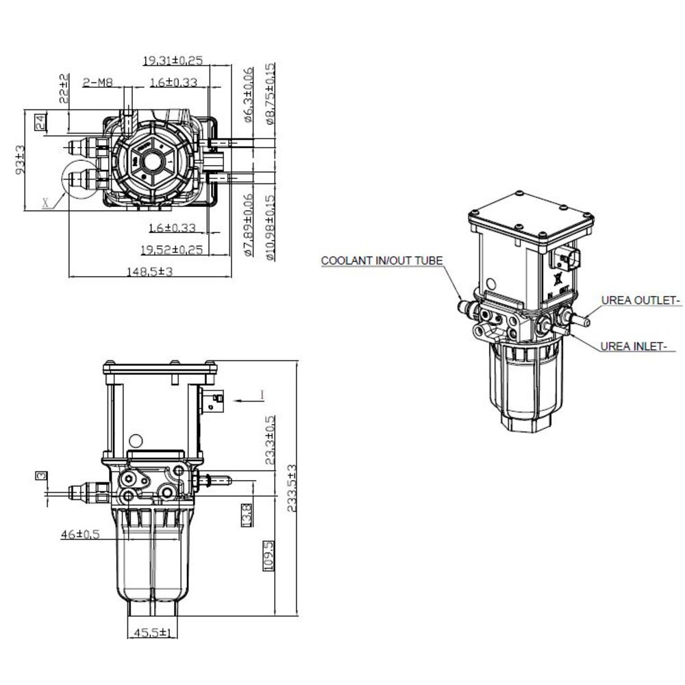 Dinex DEF Doser, Cummins/Paccar, Non Air-Assisted - 5EL059