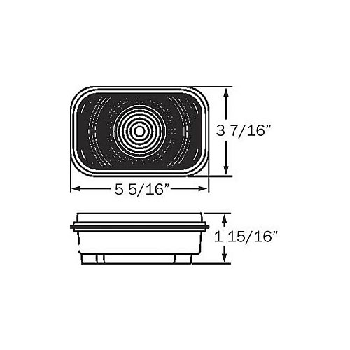 Optronics BU33 Series Back-Up Light Rectangular - BU33CBP