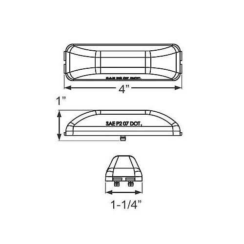 Optronics MCL61 Series LED Marker/Clearance Light Yellow - MCL61ABP