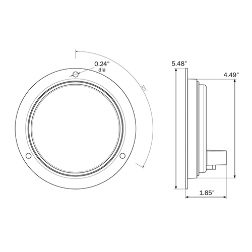 Optronics 4" Round Back-Up 10 LED Recess Flange A42Fgb Polypack - BUL11CRMB