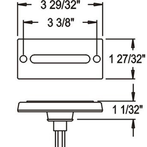 Optronics Red flush mount marker/clearance light with reflex, two-wire ...