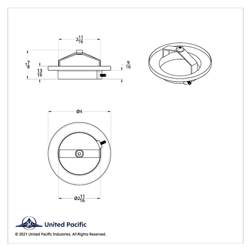 United Pacific 2-5/8" Chrome Zinc Air Cleaner Base - A6216-7